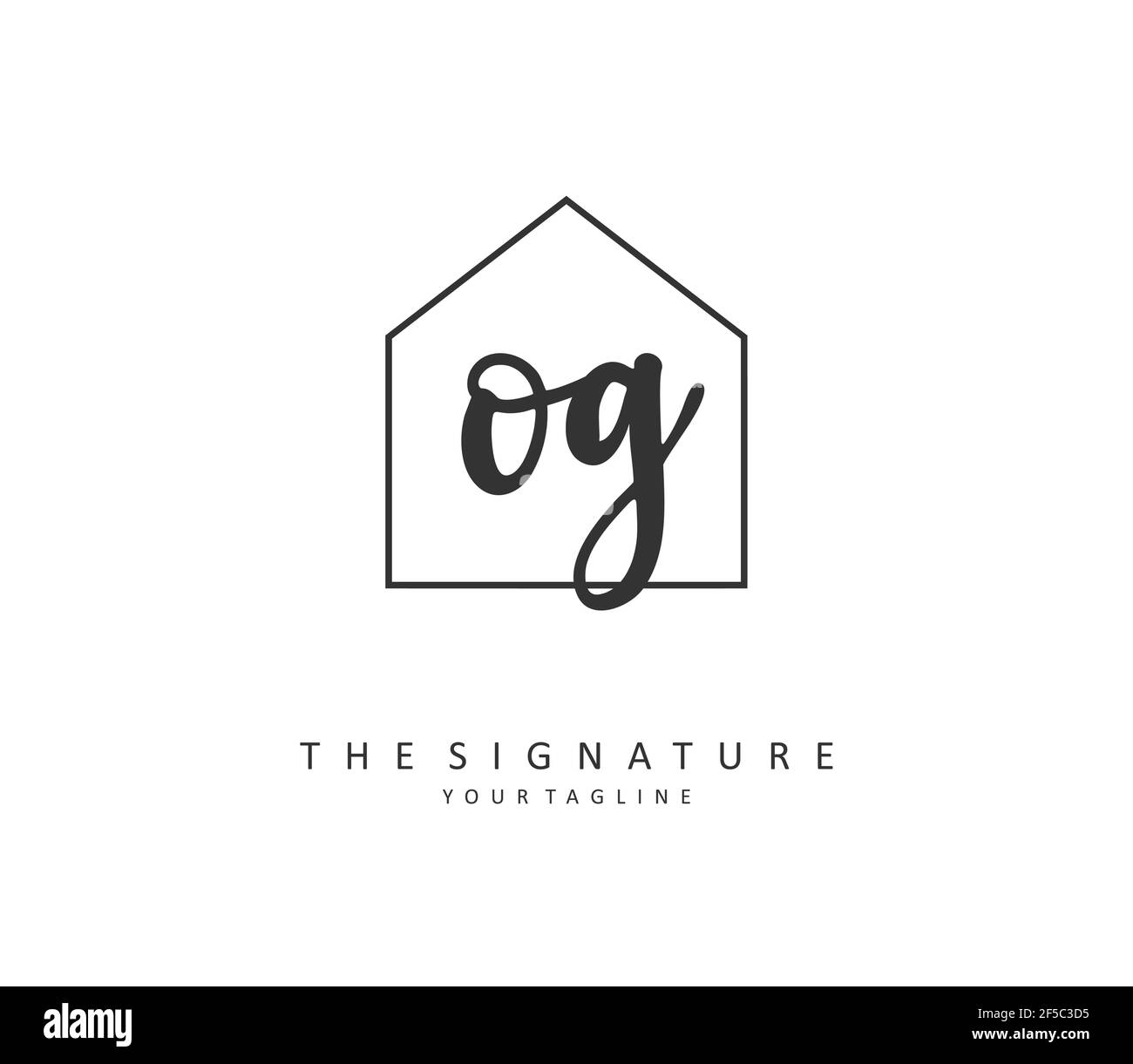 OG Initial letter handwriting and signature logo. A concept handwriting ...