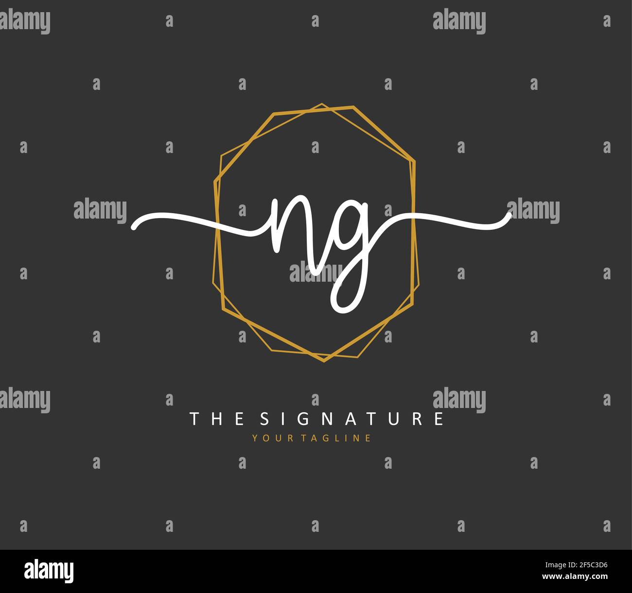 NG Initial letter handwriting and signature logo. A concept handwriting ...