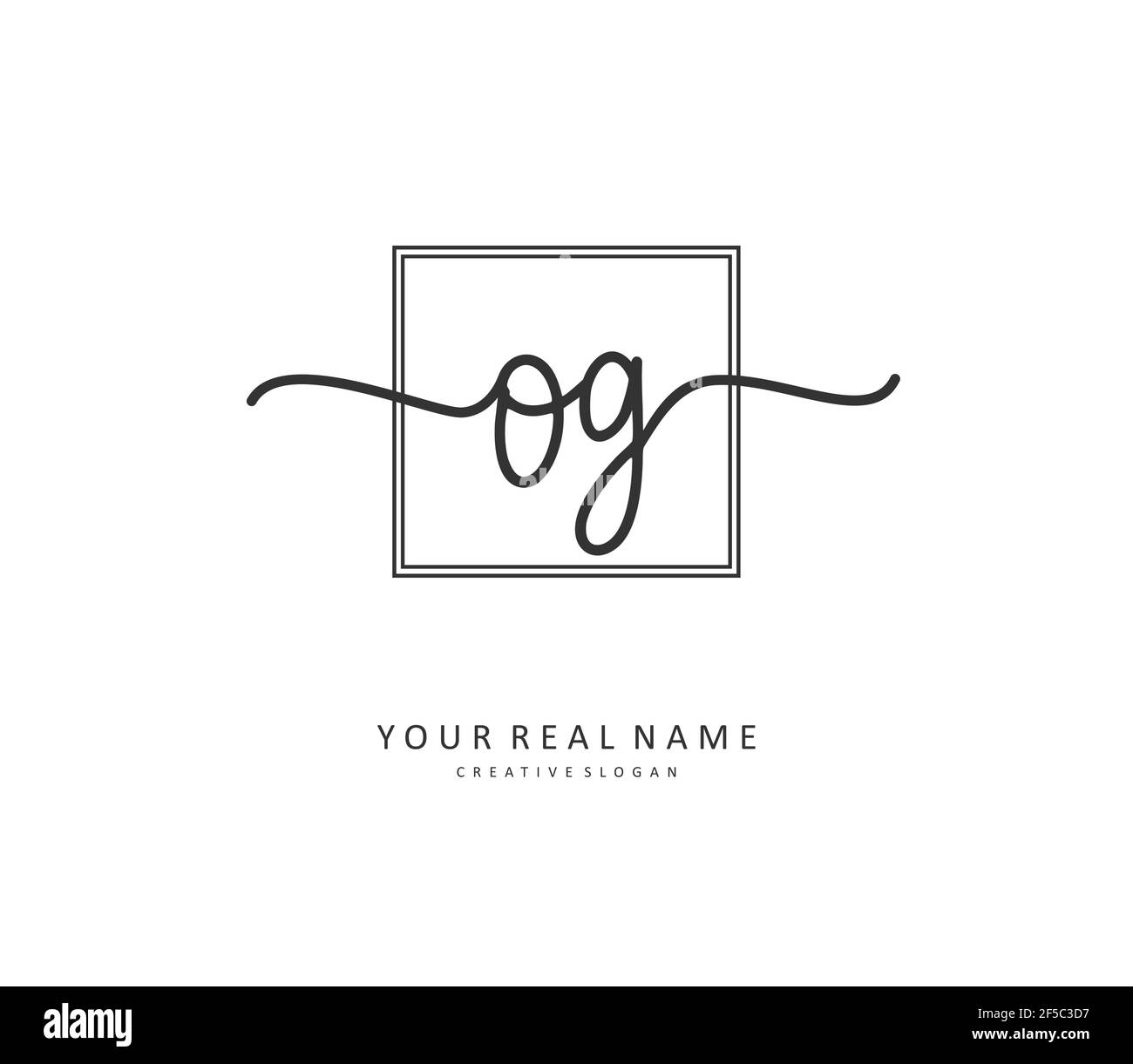 OG Initial letter handwriting and signature logo. A concept handwriting ...
