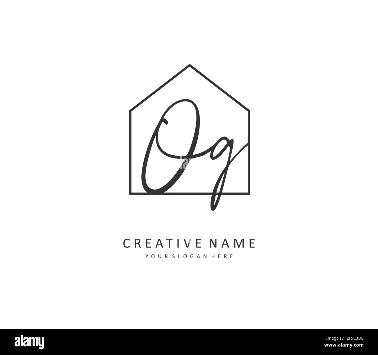 OG Initial letter handwriting and signature logo. A concept handwriting ...