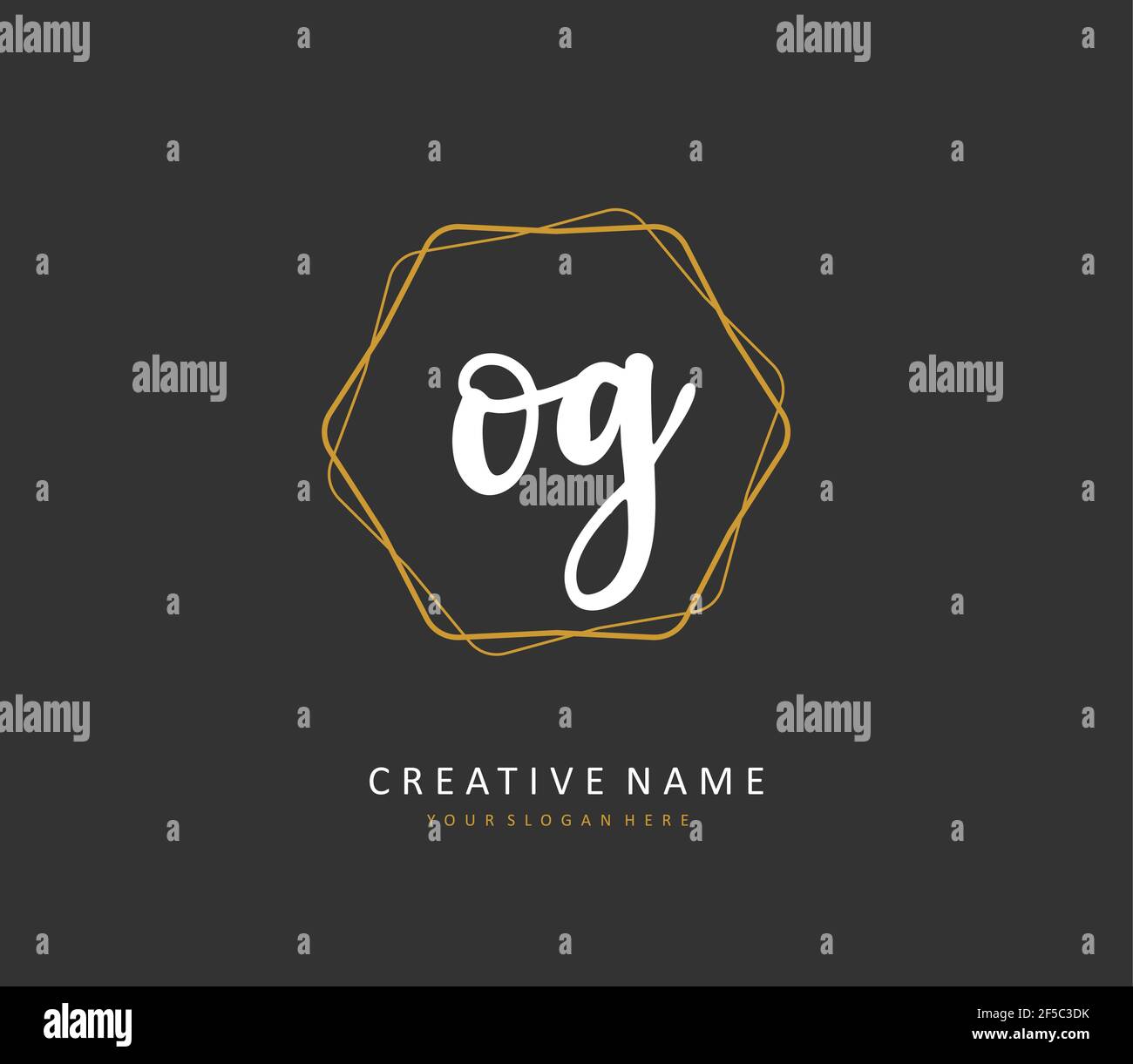 OG Initial letter handwriting and signature logo. A concept handwriting ...