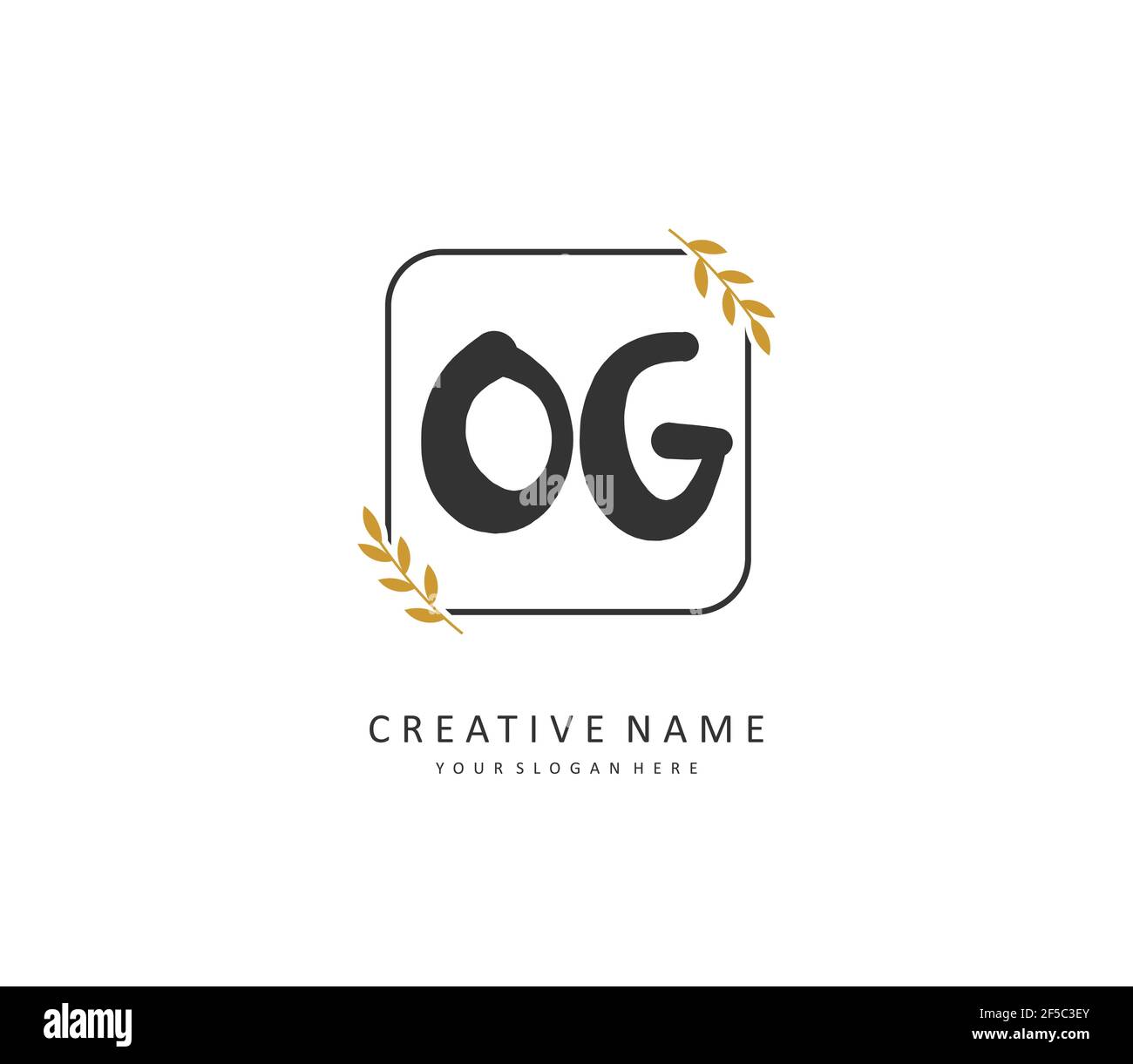 OG Initial letter handwriting and signature logo. A concept handwriting ...