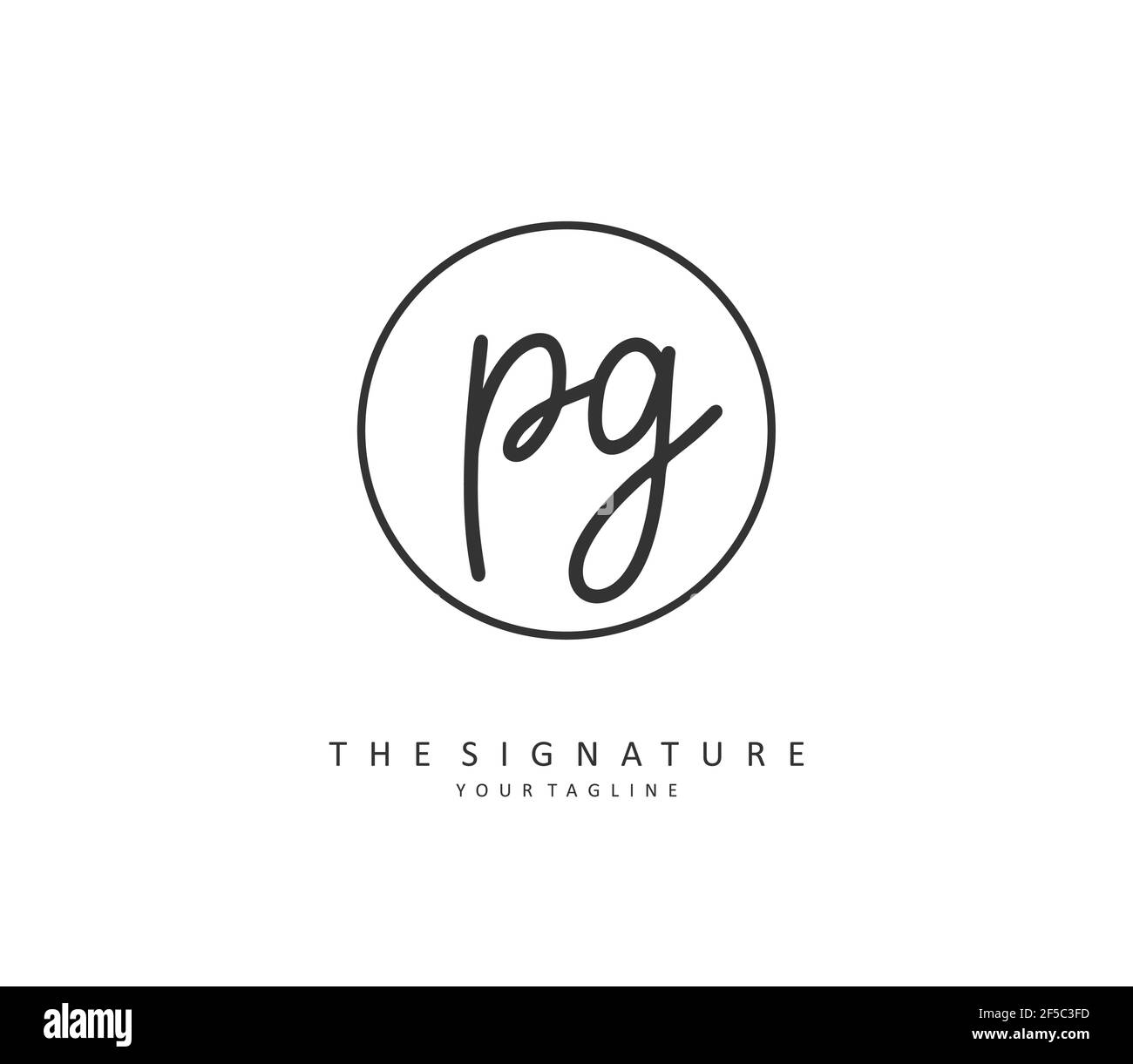 PG Initial letter handwriting and signature logo. A concept handwriting ...
