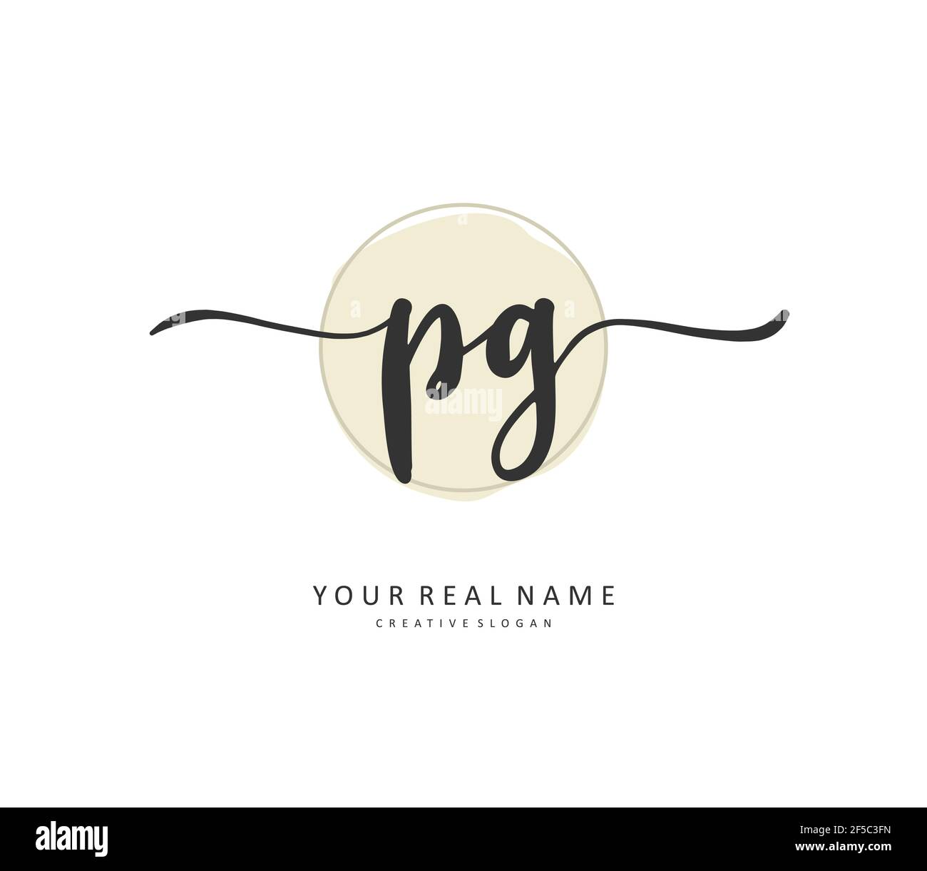PG Initial letter handwriting and signature logo. A concept handwriting ...