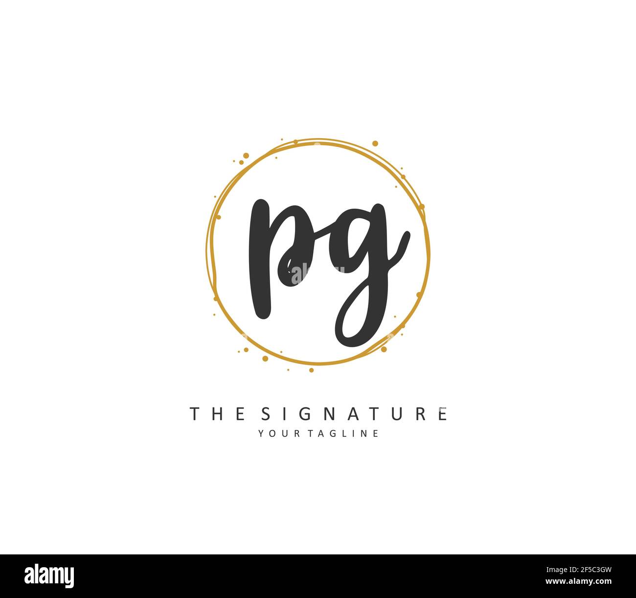 PG Initial letter handwriting and signature logo. A concept handwriting ...