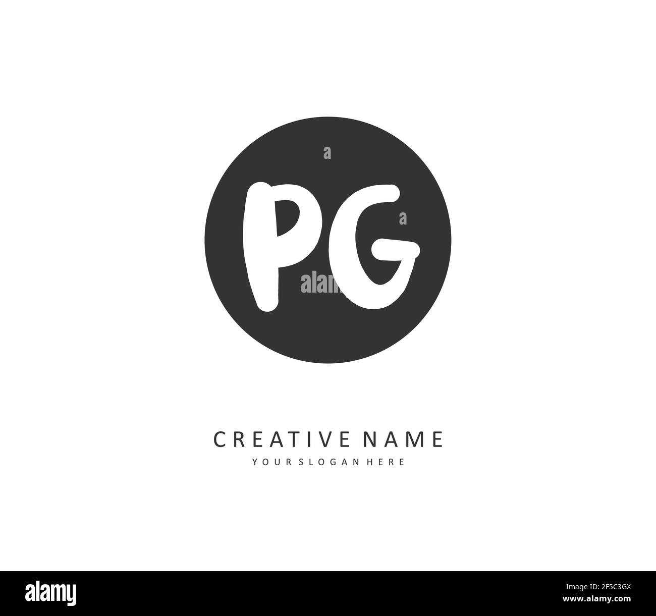 PG Initial letter handwriting and signature logo. A concept handwriting ...