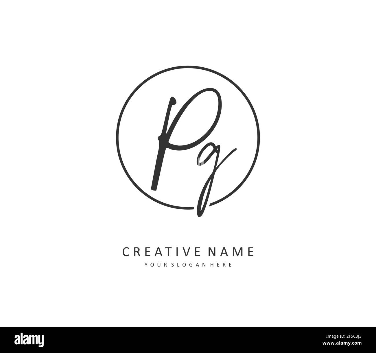PG Initial letter handwriting and signature logo. A concept handwriting ...