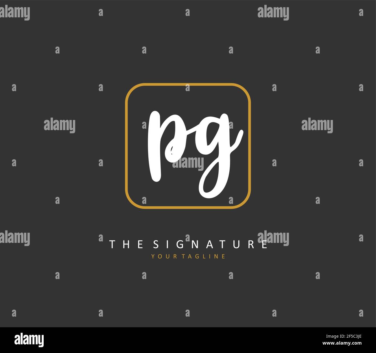PG Initial letter handwriting and signature logo. A concept handwriting ...
