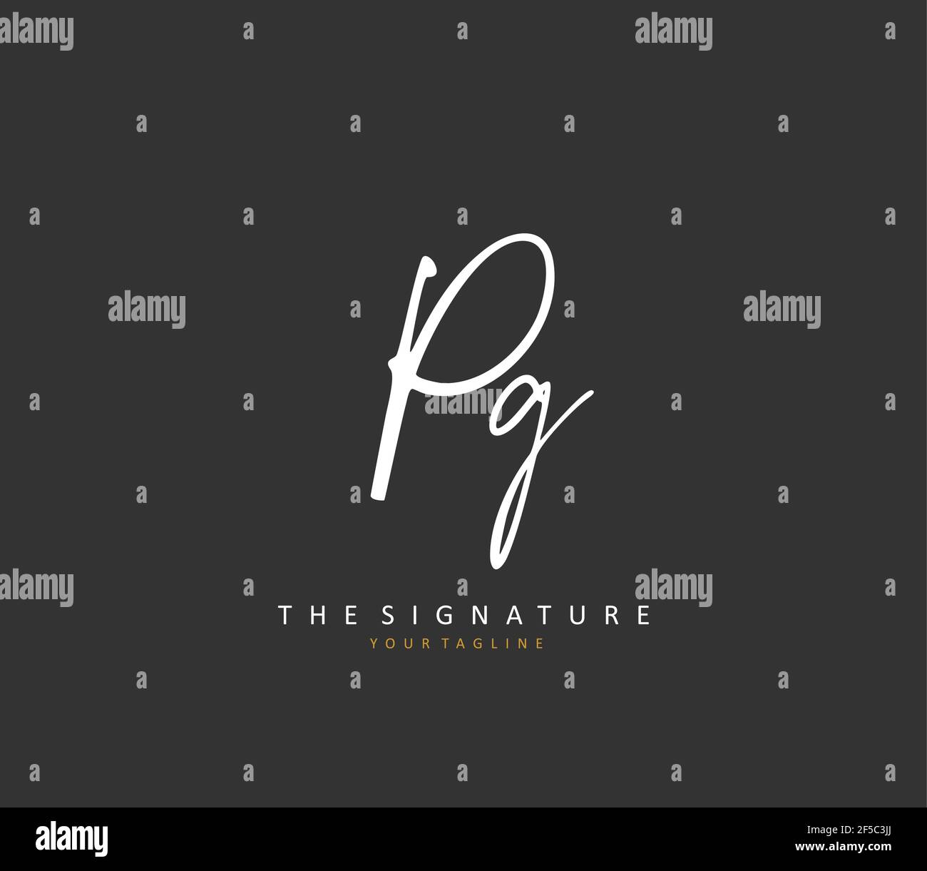 PG Initial letter handwriting and signature logo. A concept handwriting ...