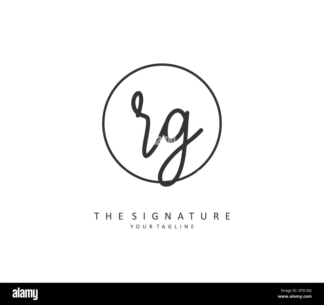 RG Initial letter handwriting and signature logo. A concept handwriting ...