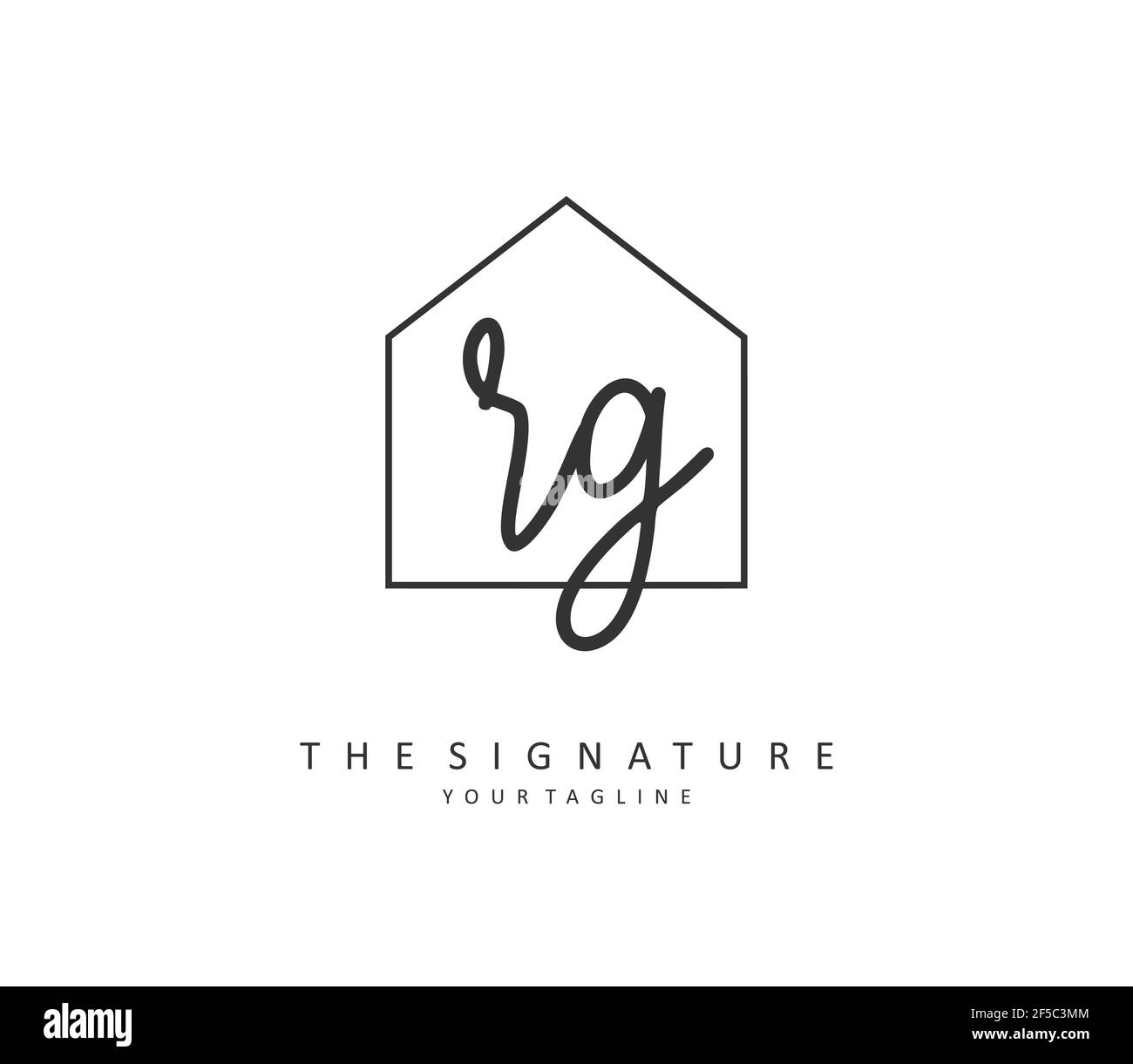 RG Initial letter handwriting and signature logo. A concept handwriting ...