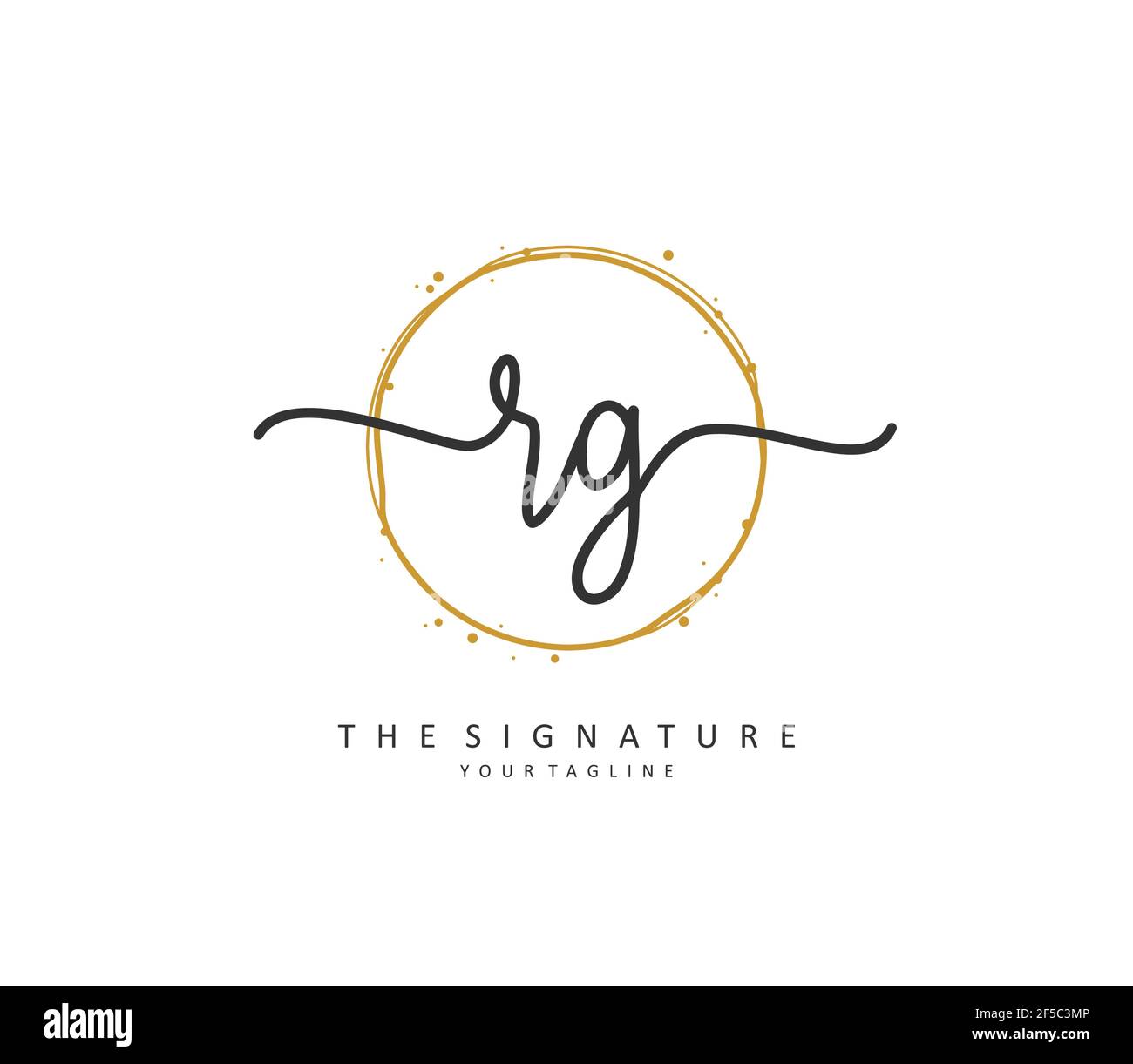 RG Initial letter handwriting and signature logo. A concept handwriting ...