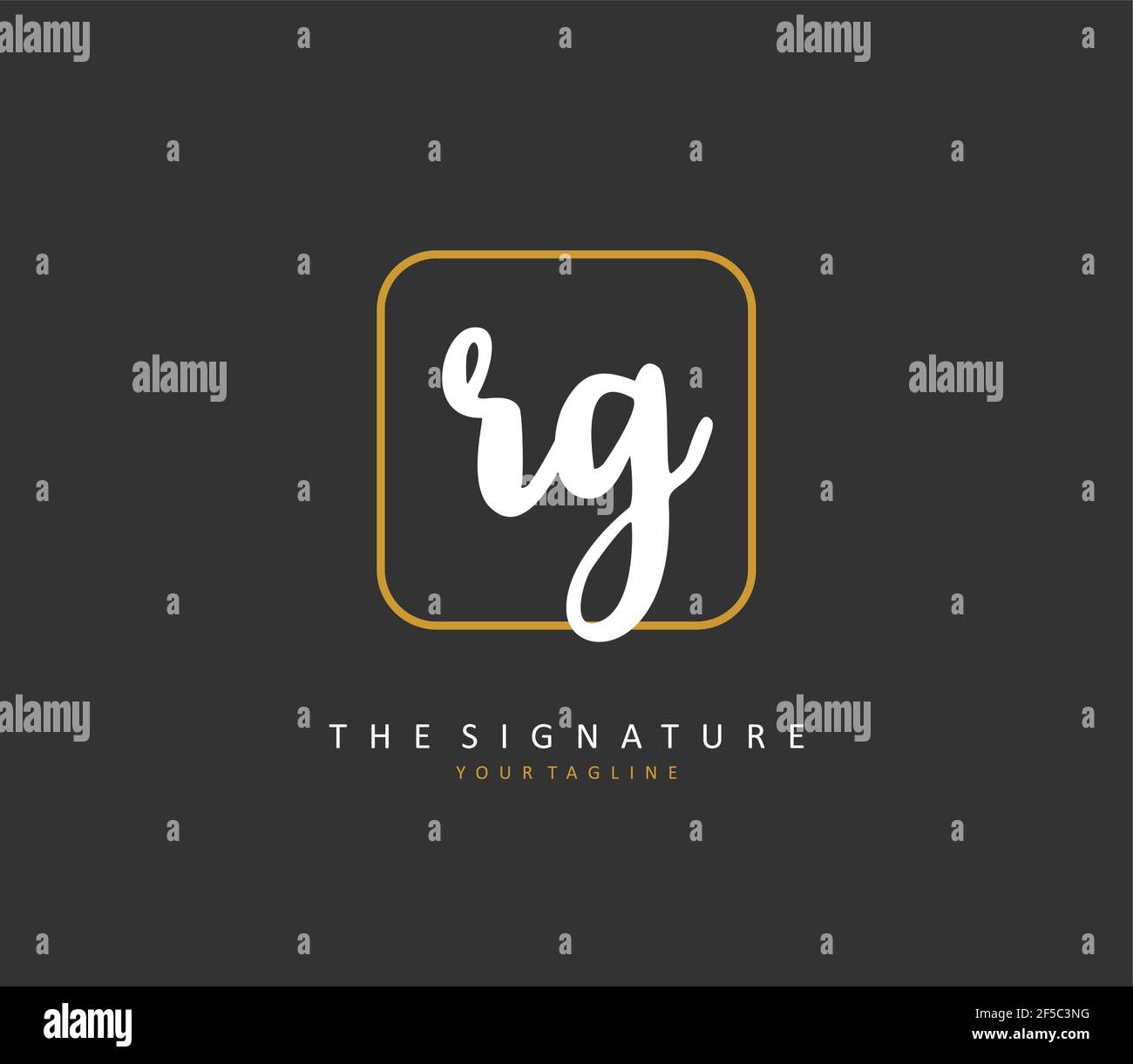 RG Initial letter handwriting and signature logo. A concept handwriting ...