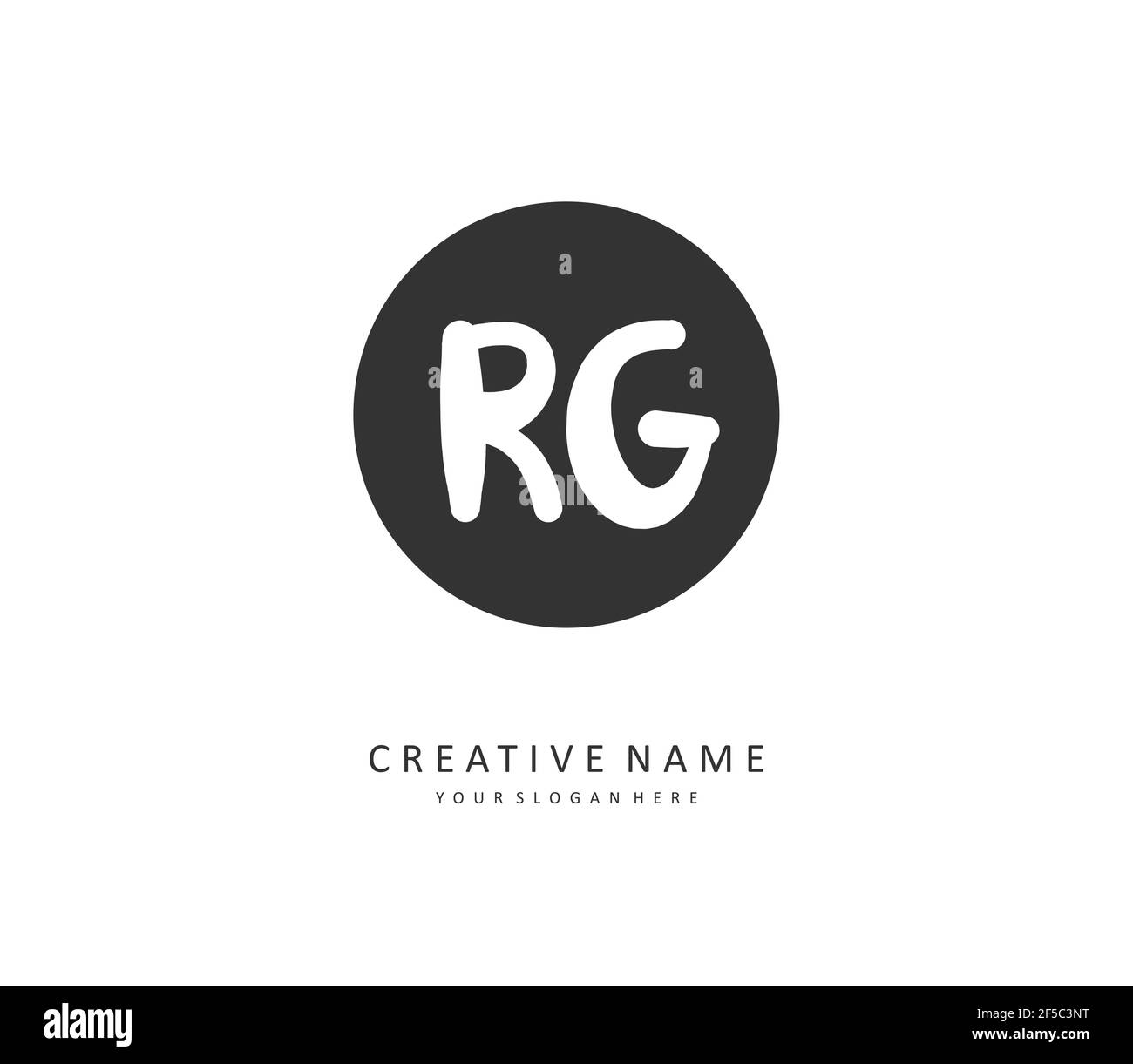 RG Initial letter handwriting and signature logo. A concept handwriting ...