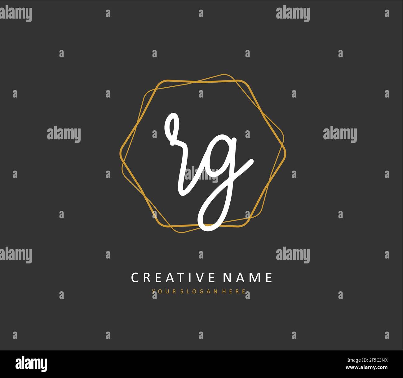 RG Initial letter handwriting and signature logo. A concept handwriting ...