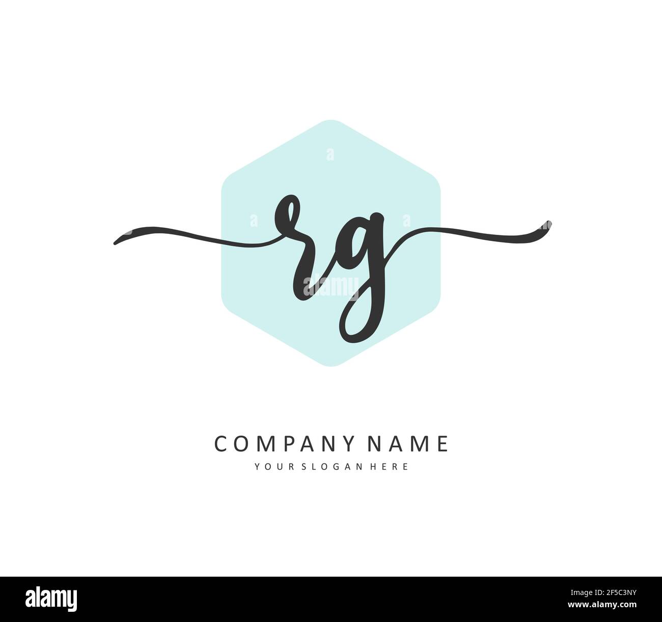 RG Initial letter handwriting and signature logo. A concept handwriting ...