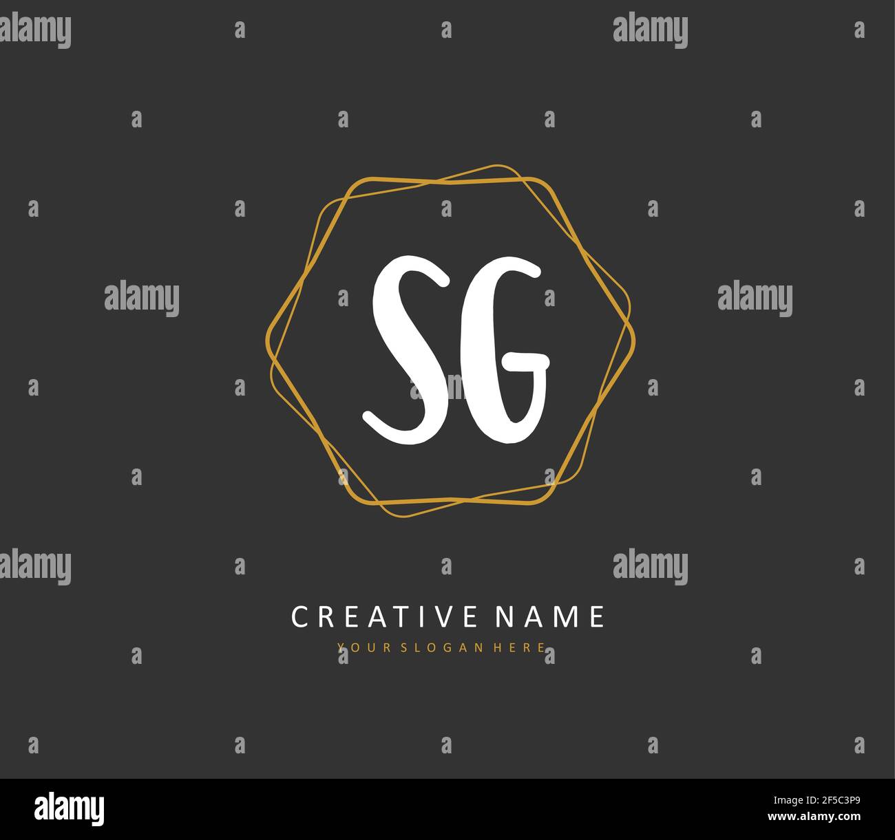 SG Initial letter handwriting and signature logo. A concept handwriting ...