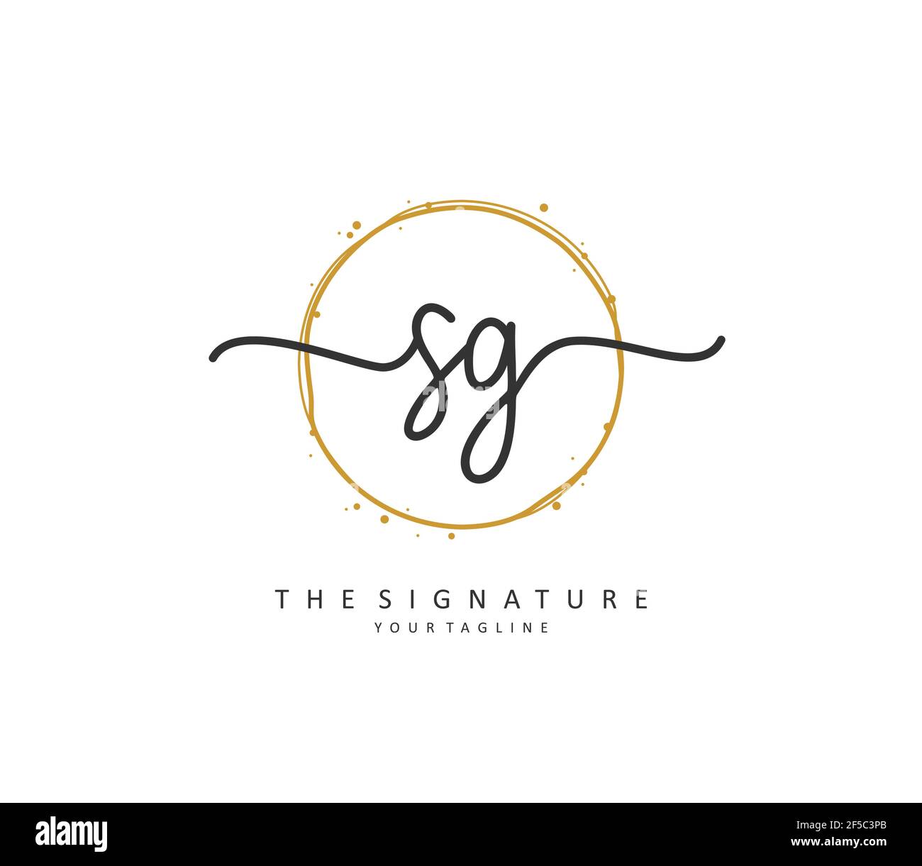 SG Initial letter handwriting and signature logo. A concept handwriting ...