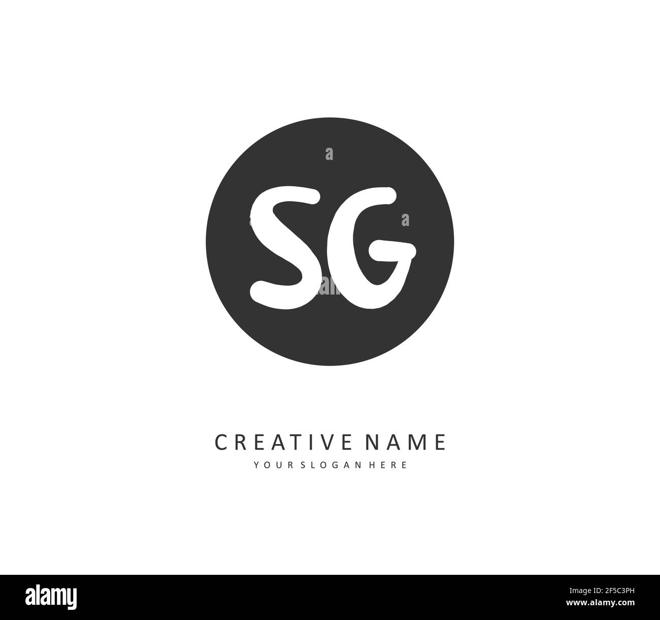 SG Initial letter handwriting and signature logo. A concept handwriting ...
