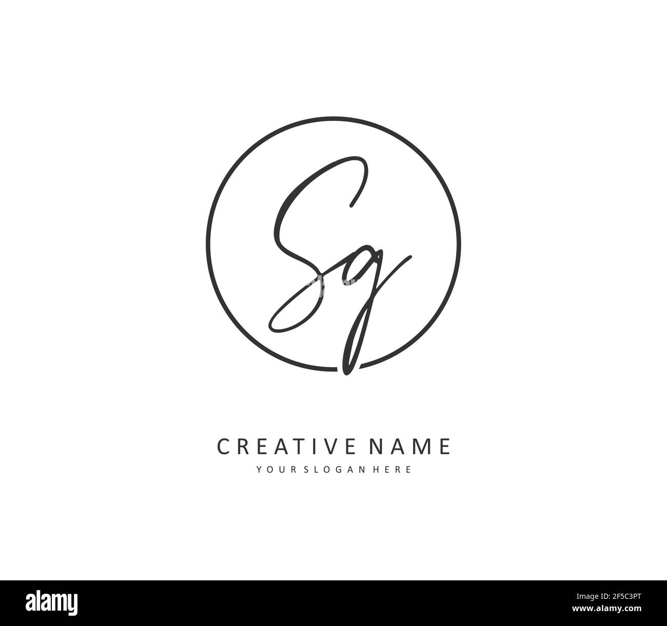 SG Initial letter handwriting and signature logo. A concept handwriting ...