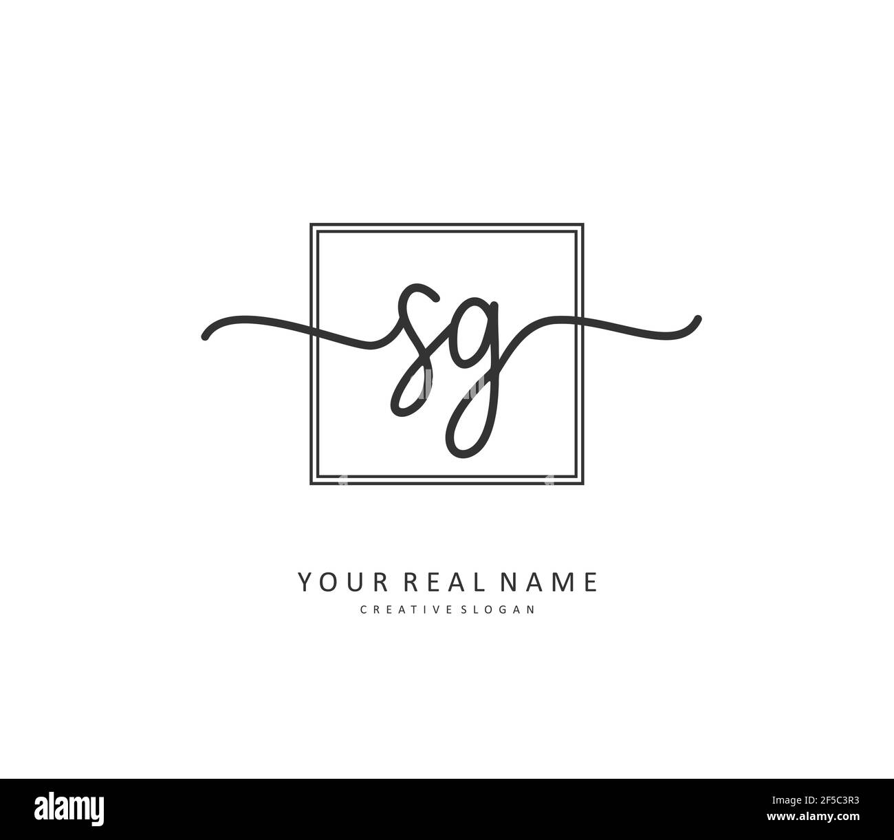 SG Initial letter handwriting and signature logo. A concept handwriting ...