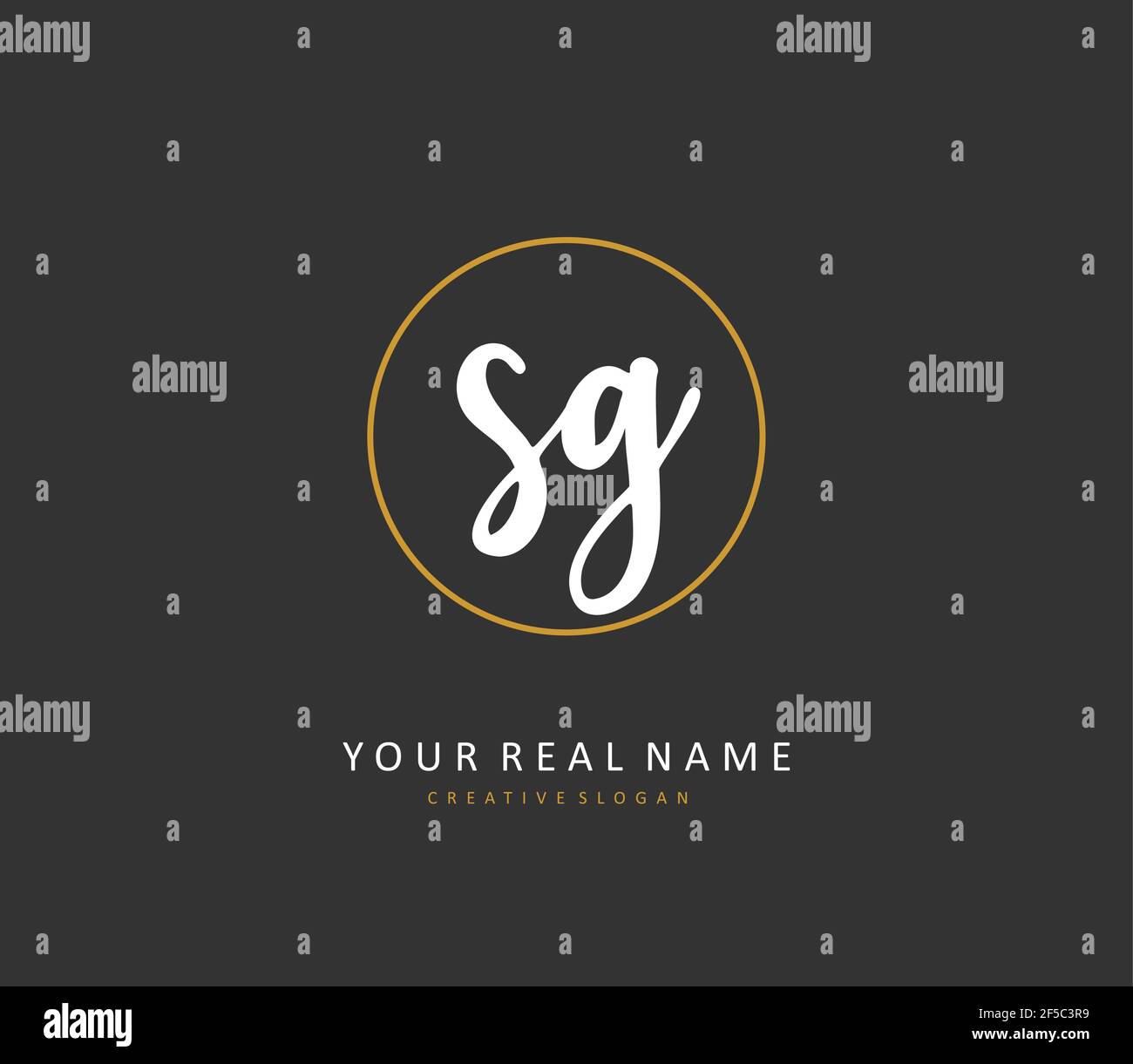 SG Initial letter handwriting and signature logo. A concept handwriting ...