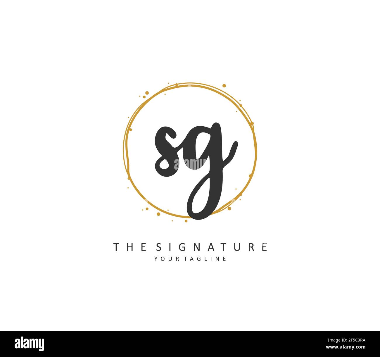 SG Initial letter handwriting and signature logo. A concept handwriting ...