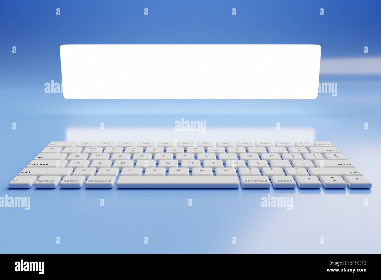 3d illustration, close up of the realistic computer or laptop keyboard ...