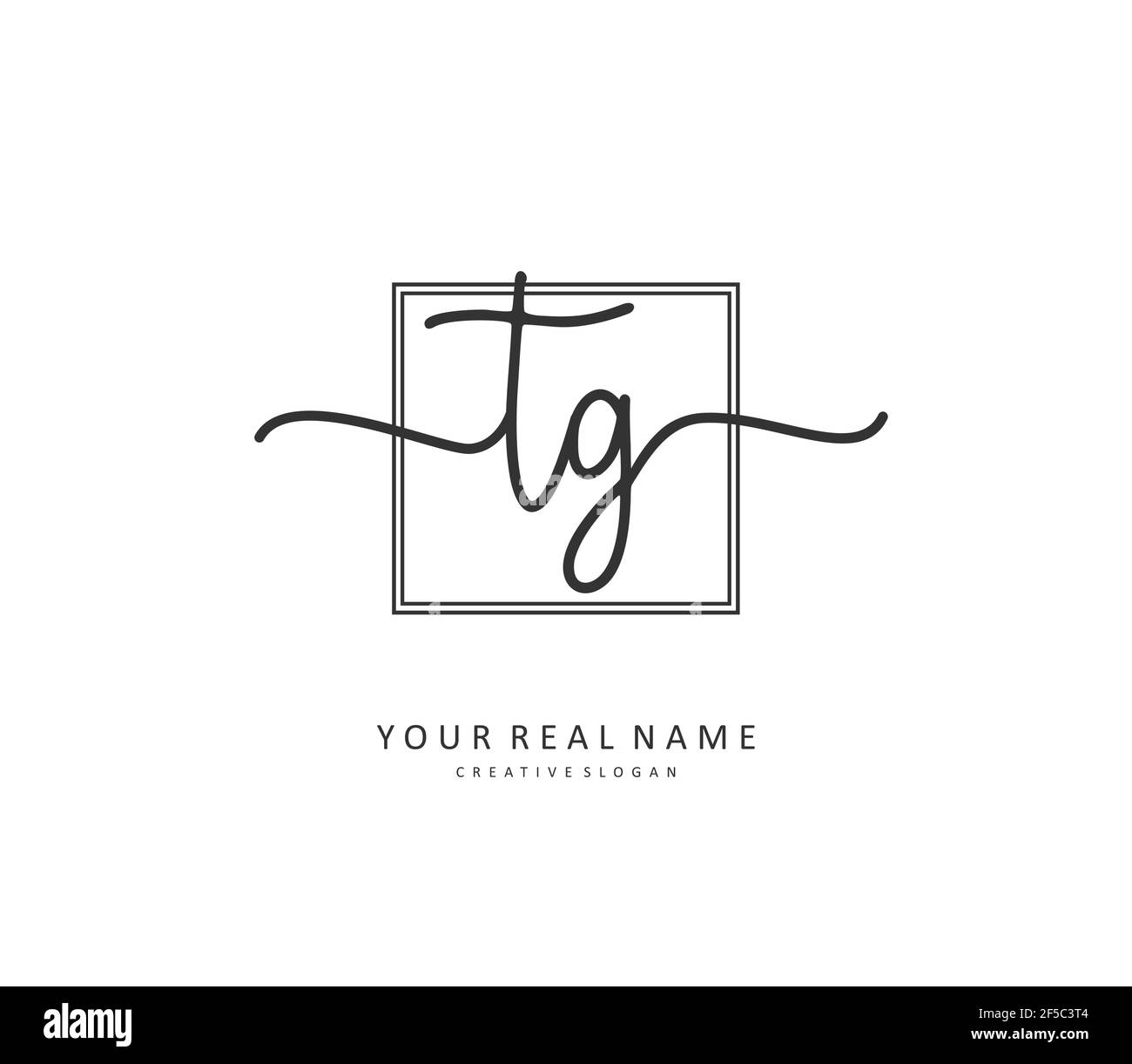 TG Initial letter handwriting and signature logo. A concept handwriting ...
