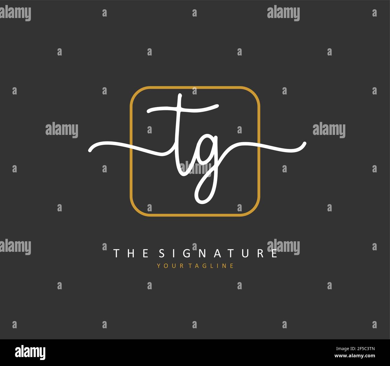 TG Initial letter handwriting and signature logo. A concept handwriting ...