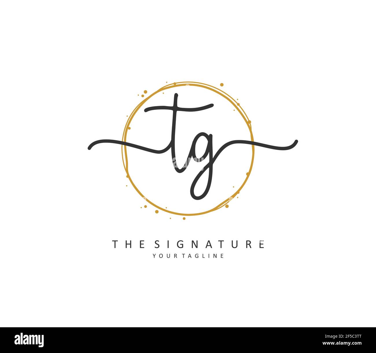 TG Initial letter handwriting and signature logo. A concept handwriting ...