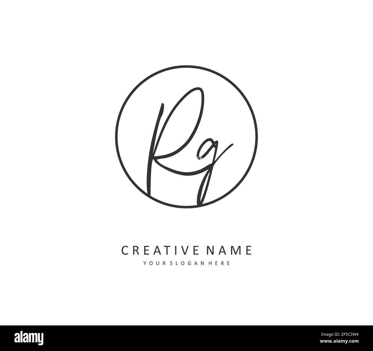 RG Initial letter handwriting and signature logo. A concept handwriting ...
