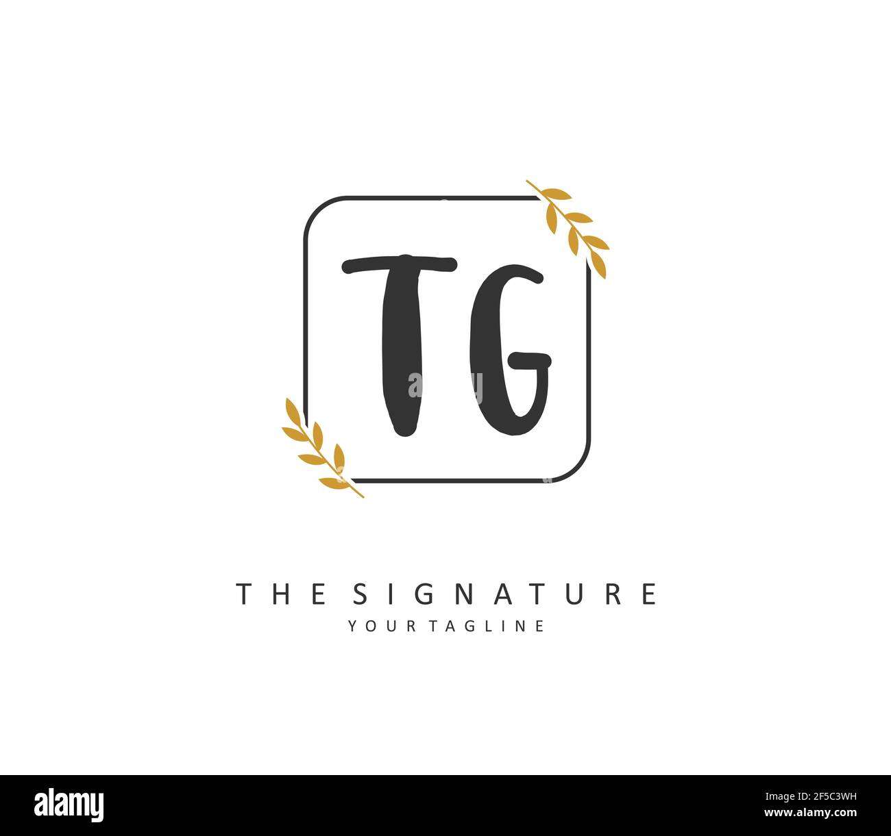 TG Initial letter handwriting and signature logo. A concept handwriting ...