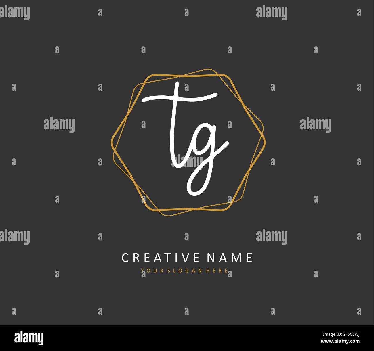 TG Initial letter handwriting and signature logo. A concept handwriting ...