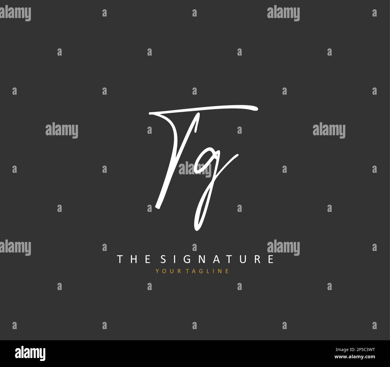 TG Initial letter handwriting and signature logo. A concept handwriting ...