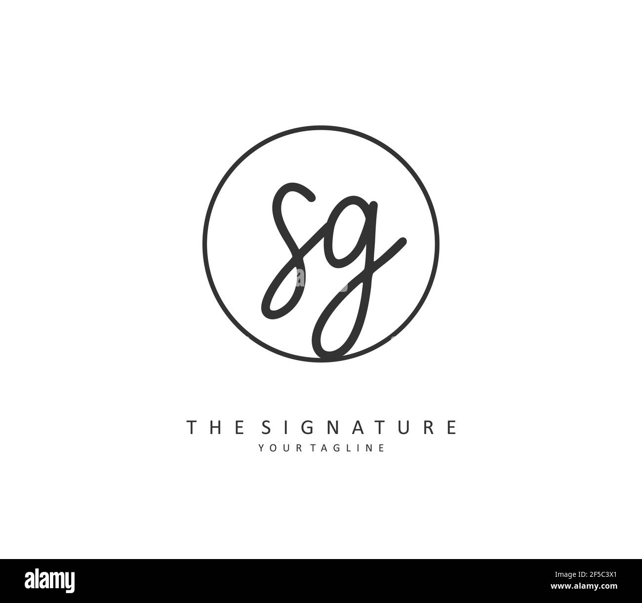 SG Initial letter handwriting and signature logo. A concept handwriting ...