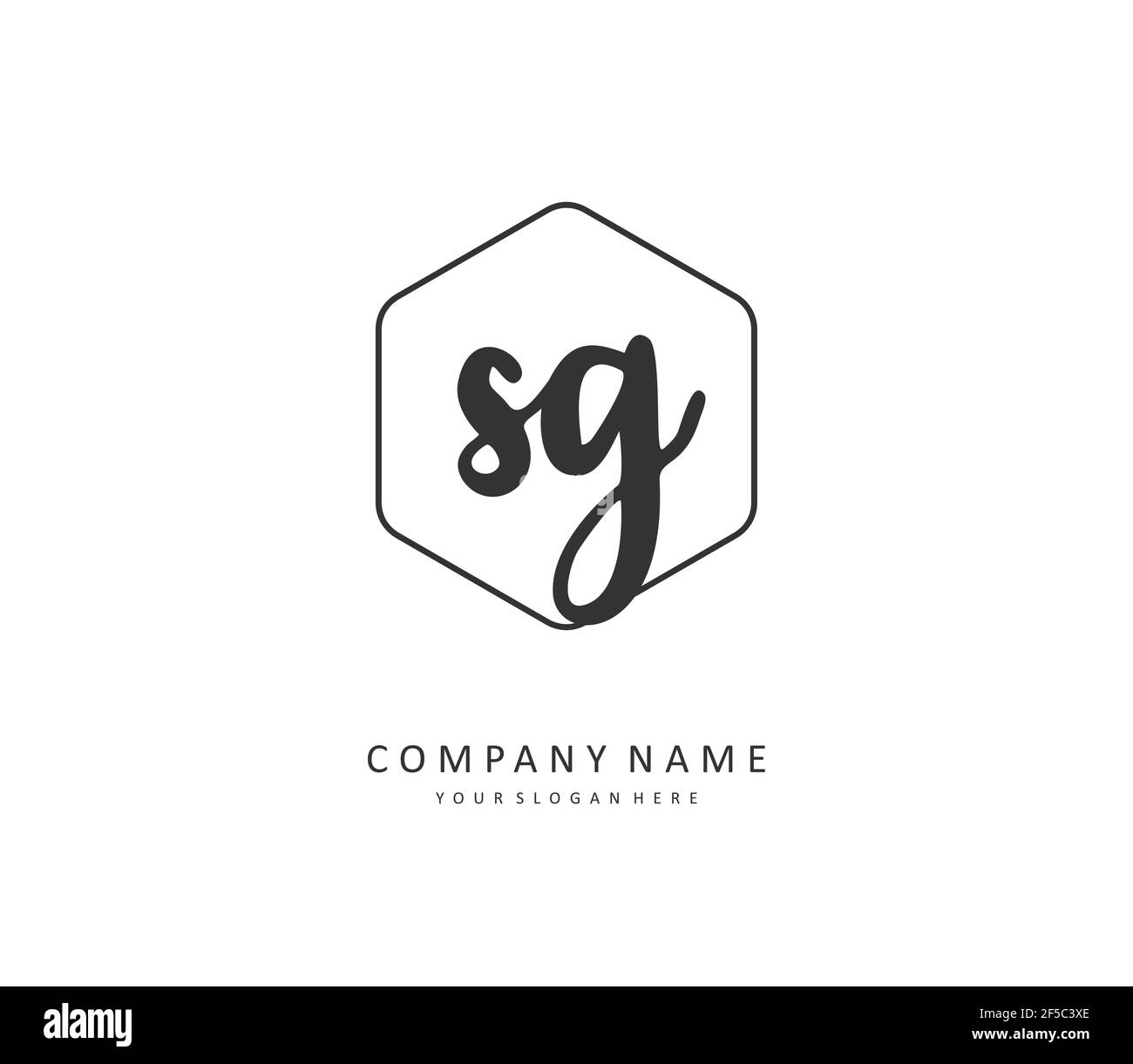 SG Initial letter handwriting and signature logo. A concept handwriting ...
