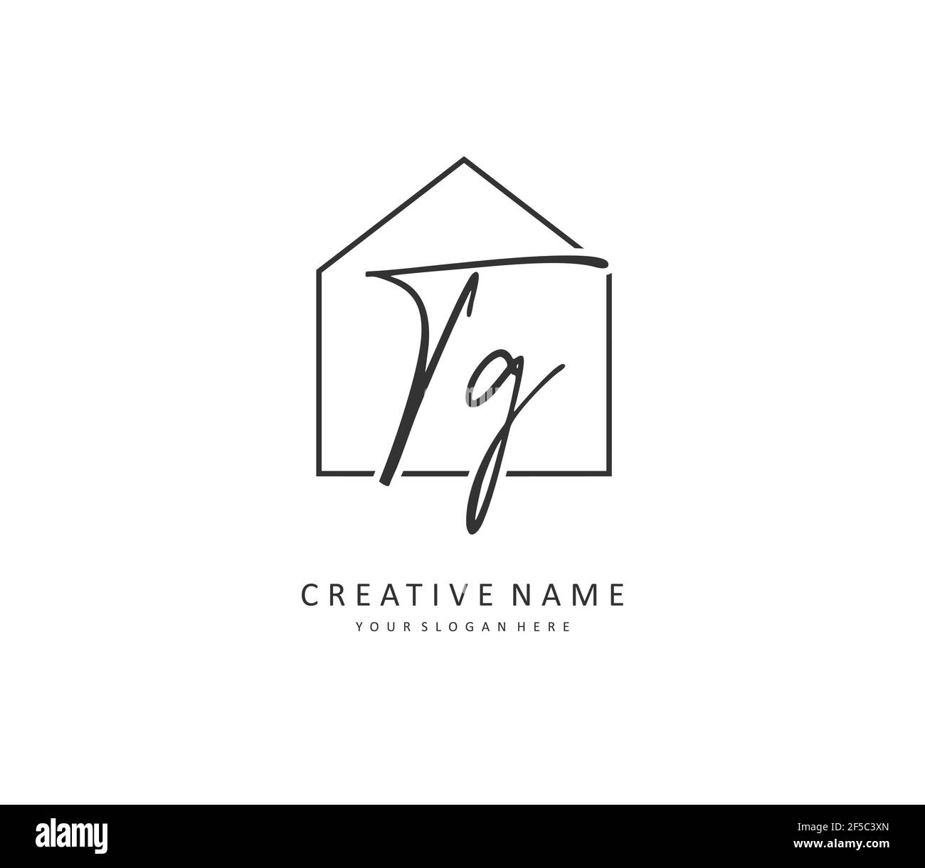 TG Initial letter handwriting and signature logo. A concept handwriting ...