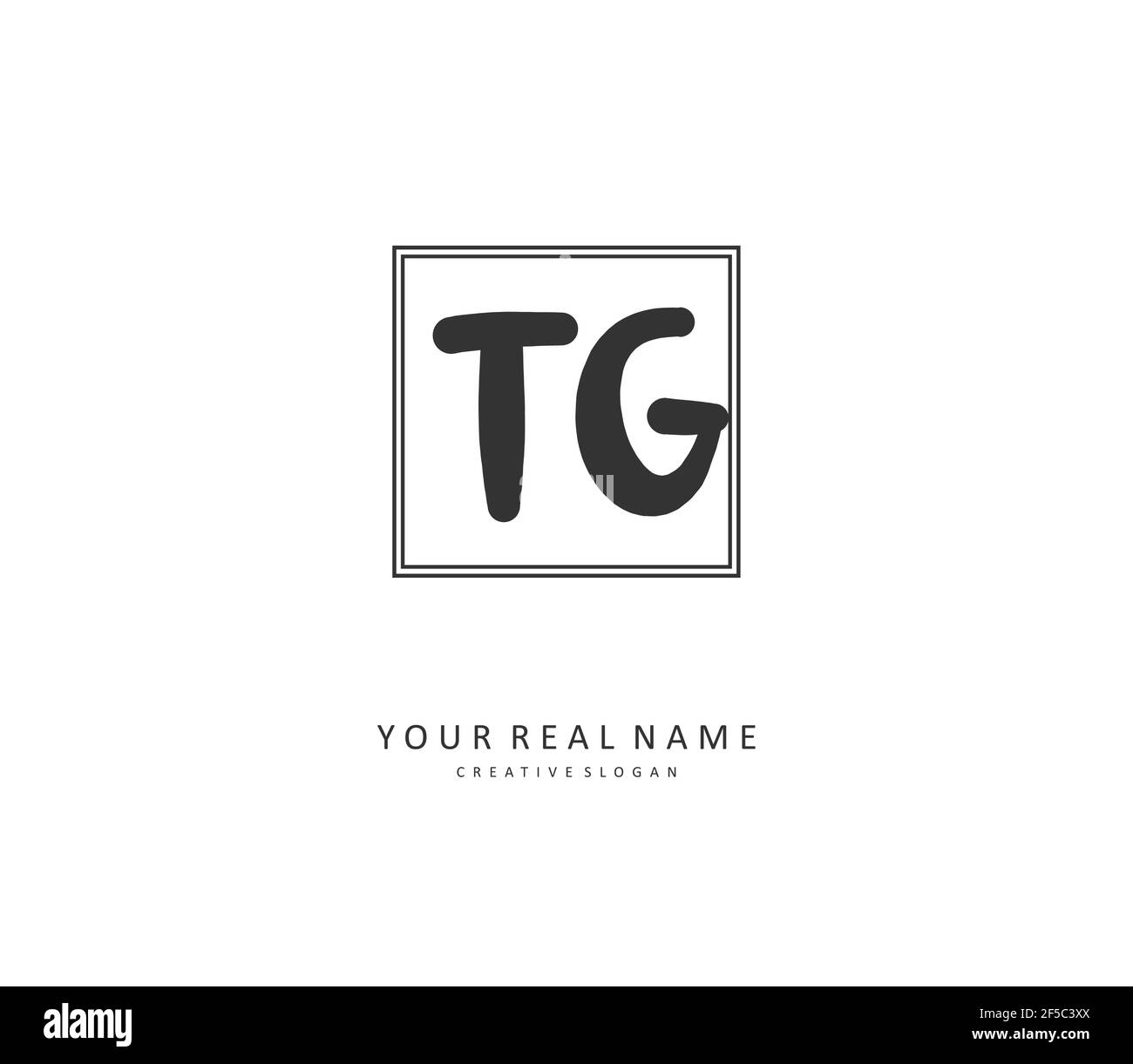 TG Initial letter handwriting and signature logo. A concept handwriting ...