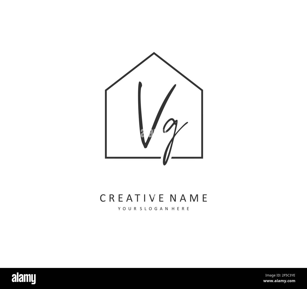 VG Initial letter handwriting and signature logo. A concept handwriting ...