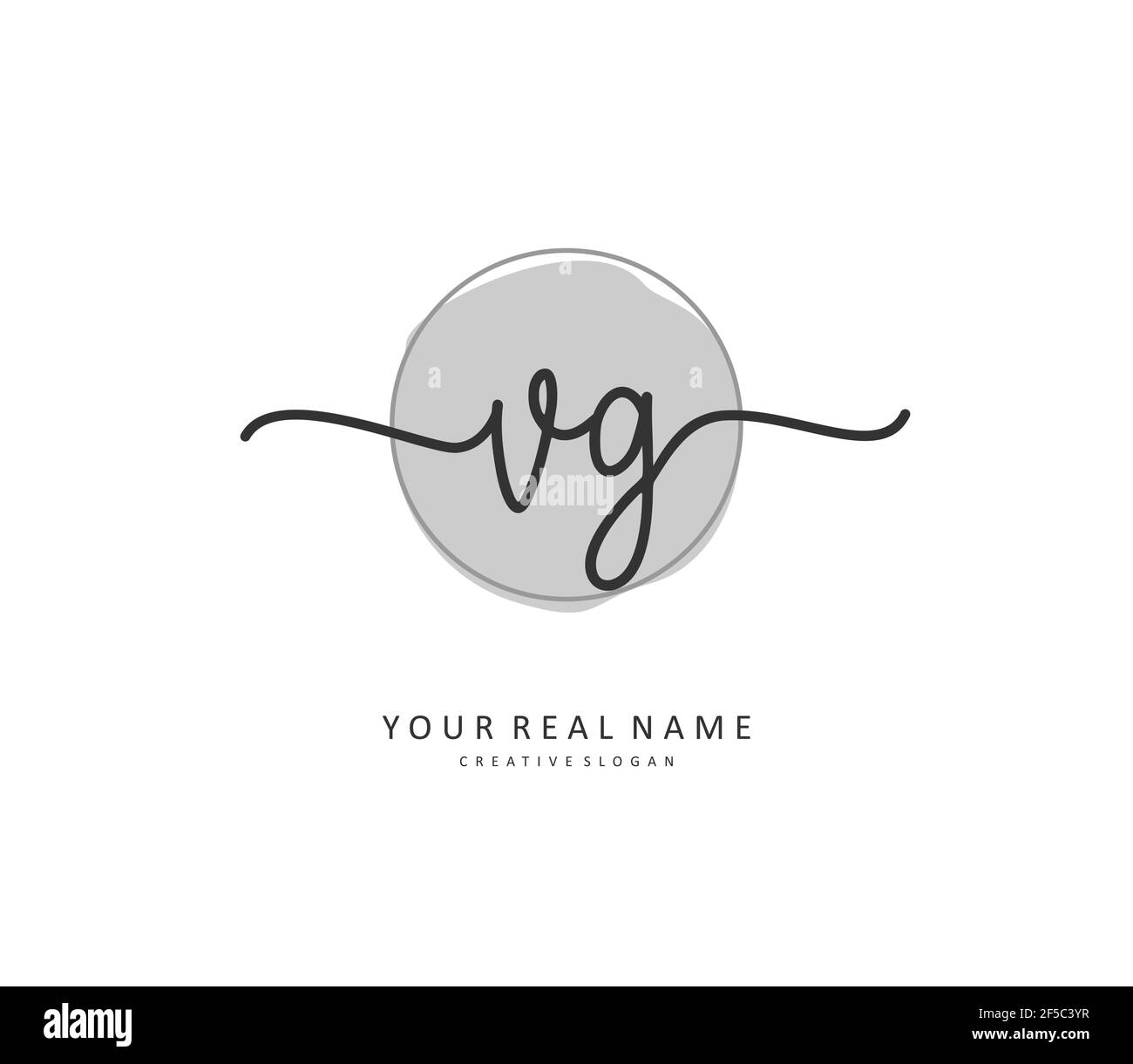 VG Initial letter handwriting and signature logo. A concept handwriting ...