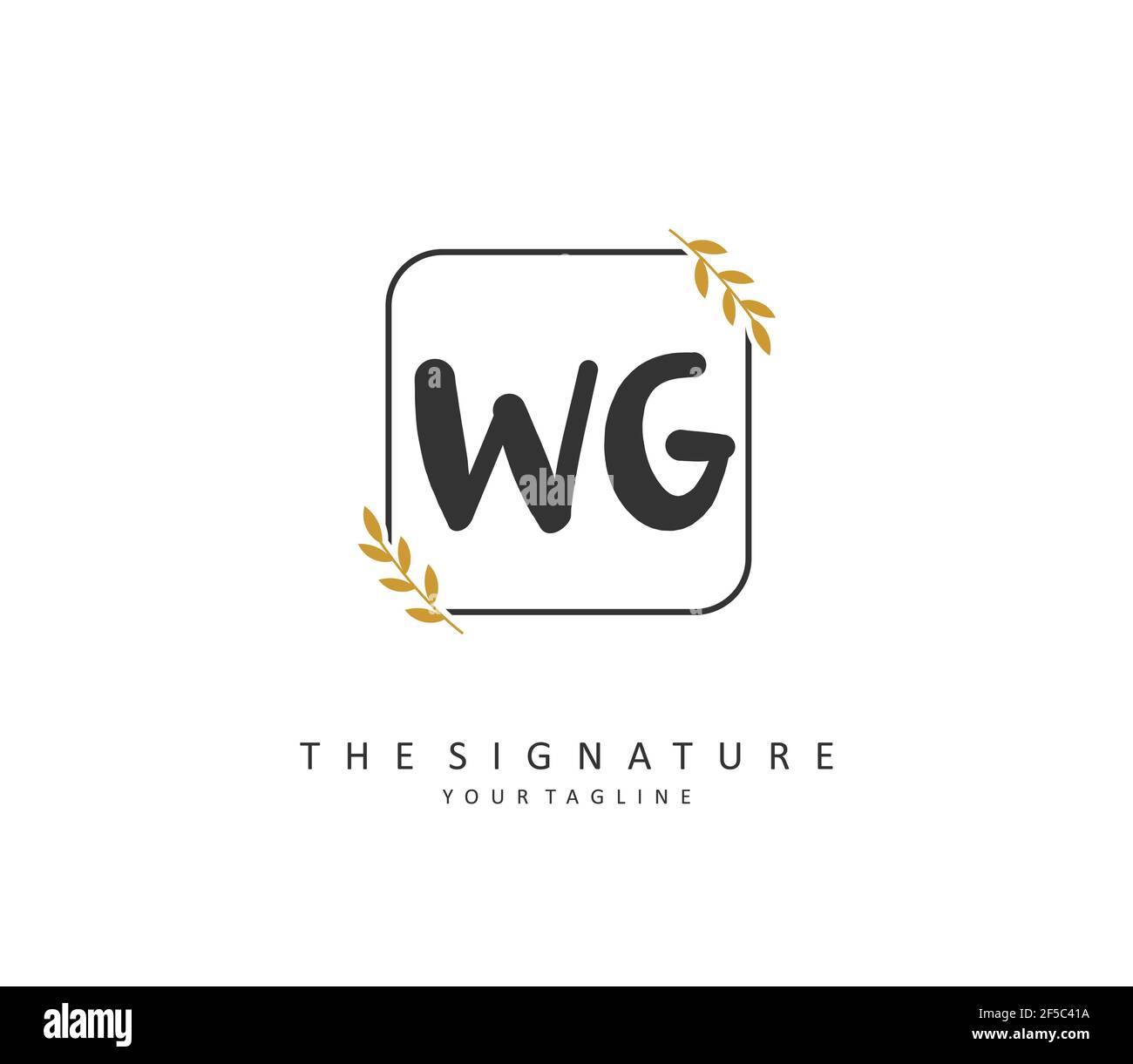 WG Initial letter handwriting and signature logo. A concept handwriting ...