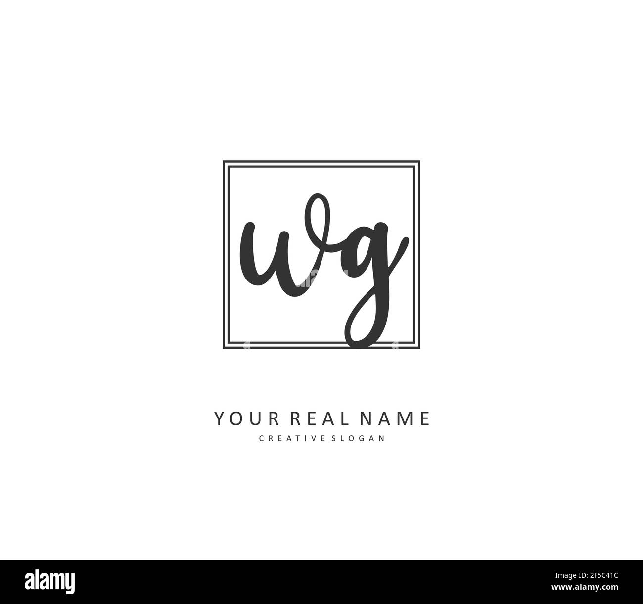 WG Initial letter handwriting and signature logo. A concept handwriting ...