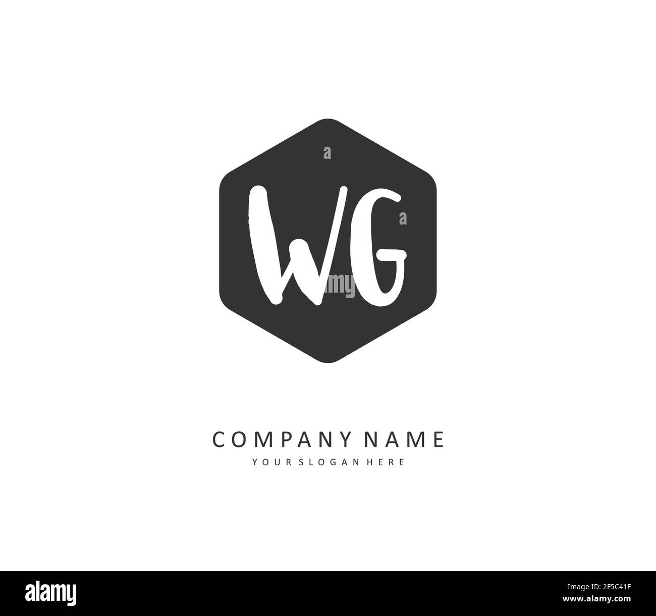 WG Initial letter handwriting and signature logo. A concept handwriting ...