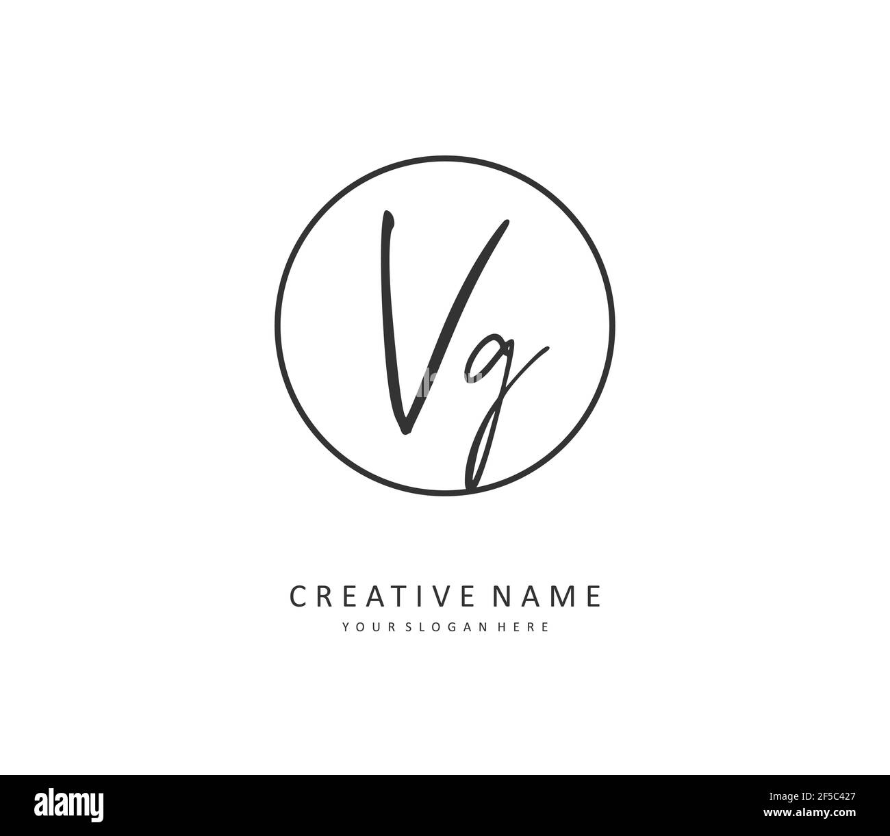 VG Initial letter handwriting and signature logo. A concept handwriting ...