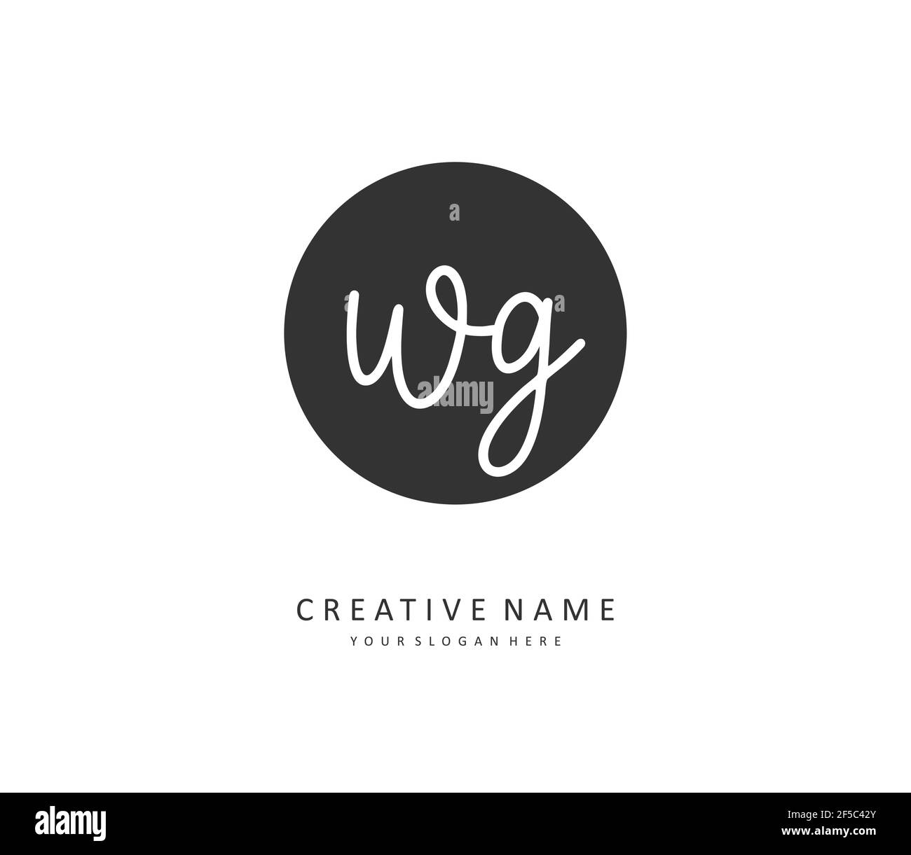 WG Initial letter handwriting and signature logo. A concept handwriting ...