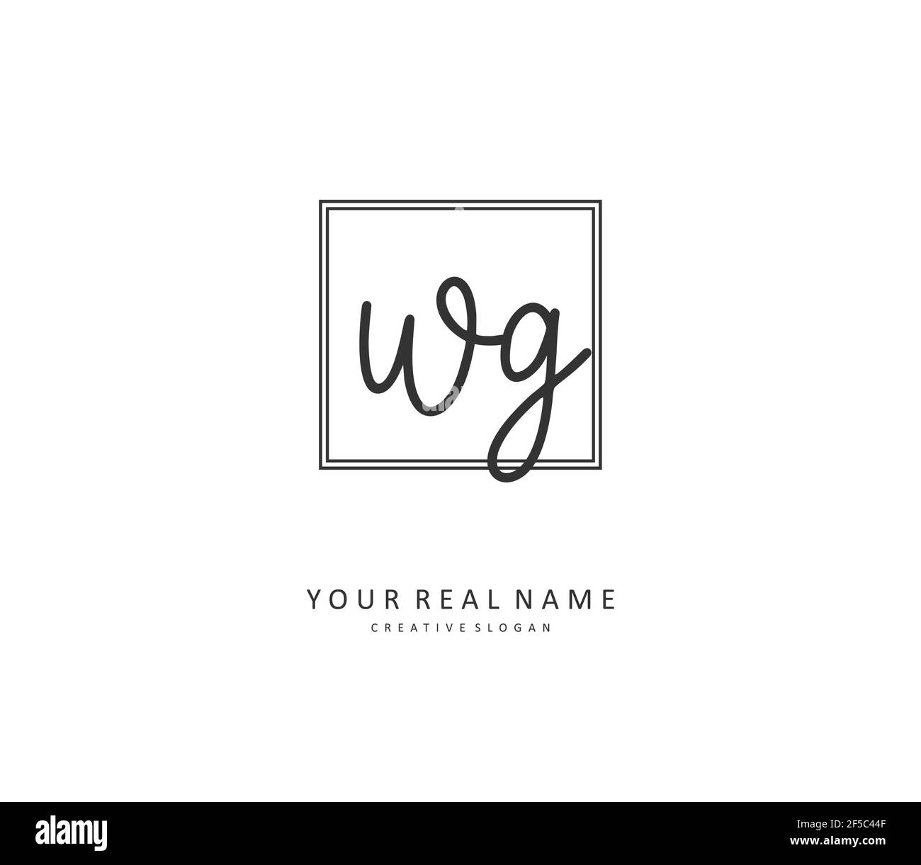 WG Initial letter handwriting and signature logo. A concept handwriting ...
