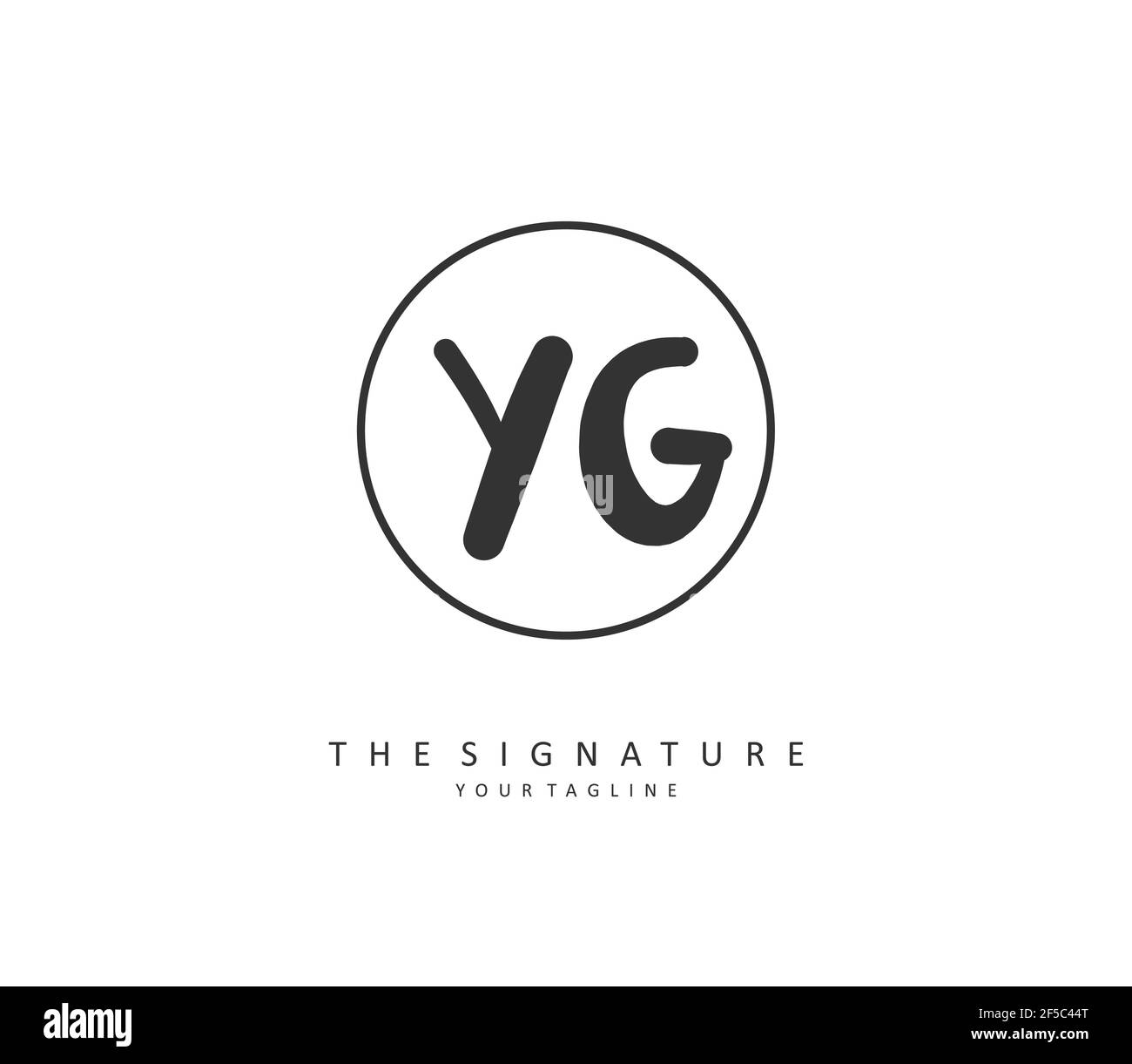 YG Initial letter handwriting and signature logo. A concept handwriting ...
