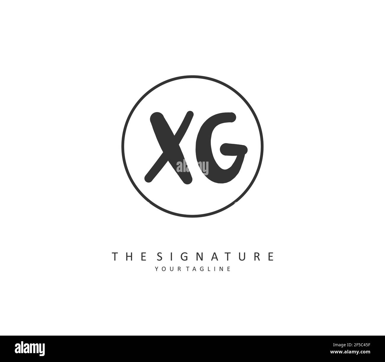 XG Initial letter handwriting and signature logo. A concept handwriting ...