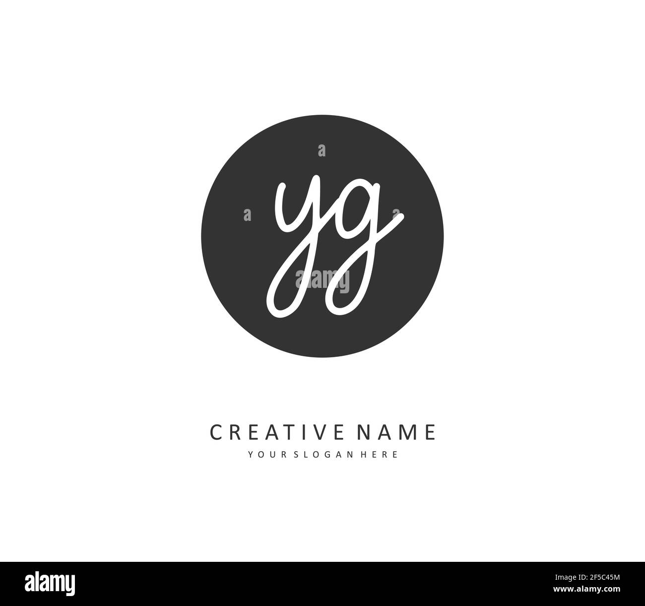 YG Initial letter handwriting and signature logo. A concept handwriting ...